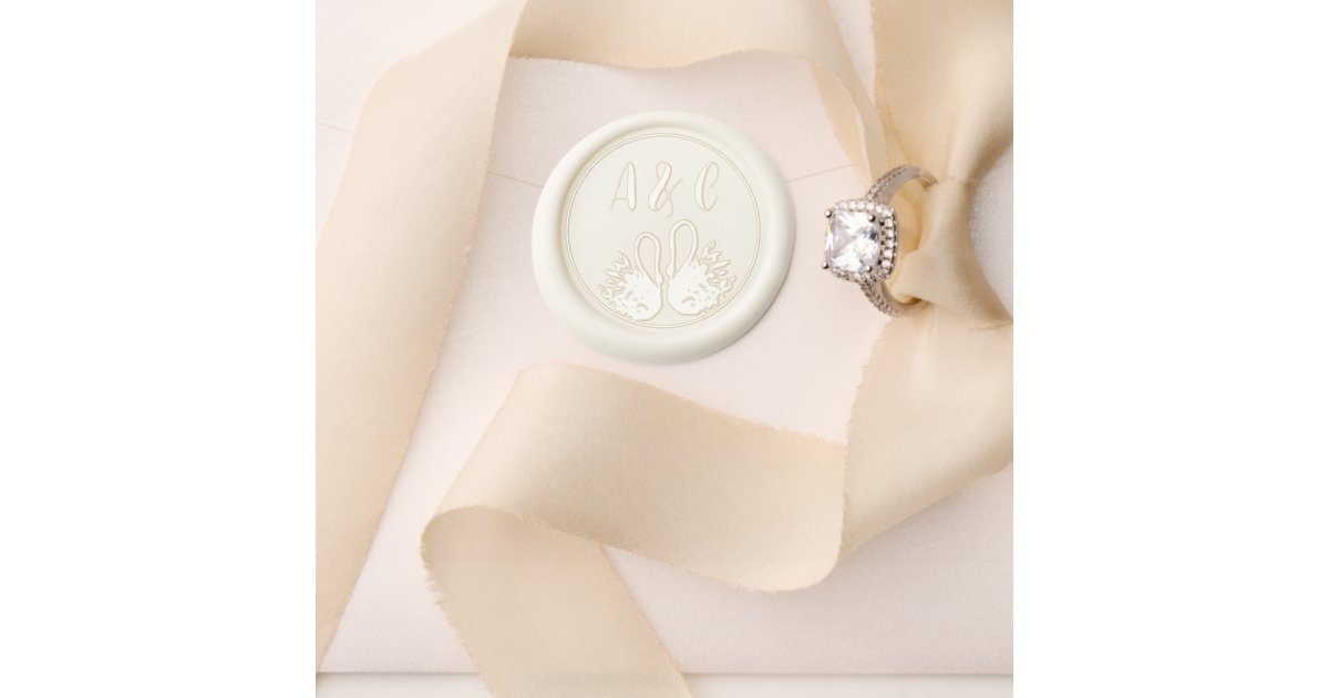 Elegant Framed Calligraphy Swan Wax Seal Stamp | Zazzle
