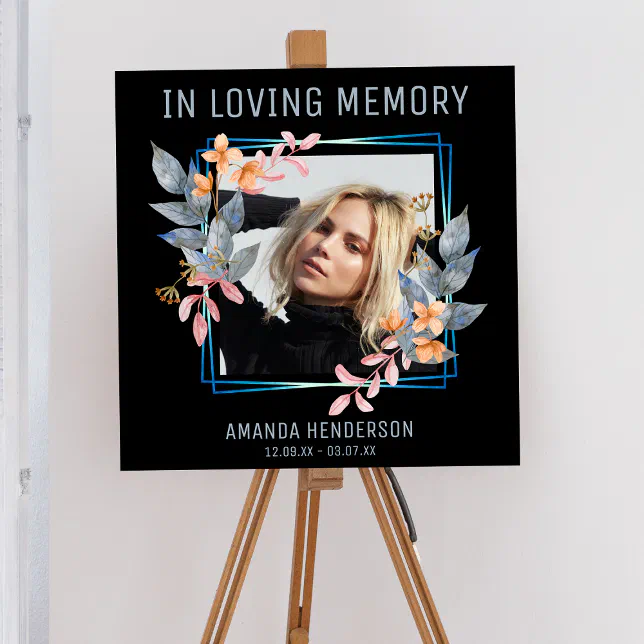 Elegant Framed In Loving Memory | Photo Memorial Foam Board | Zazzle