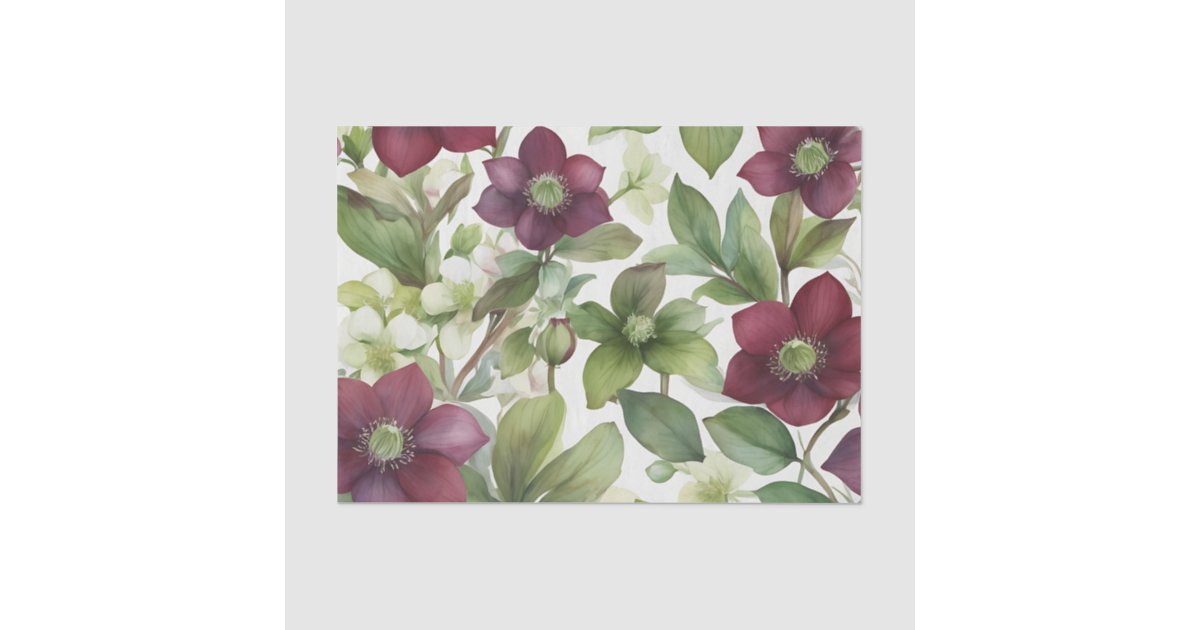 Elegant Freesia Floral Purple Watercolor Tissue Paper | Zazzle