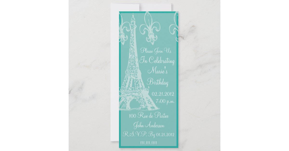 Elegant French Birthday Celebration Party Invitation | Zazzle