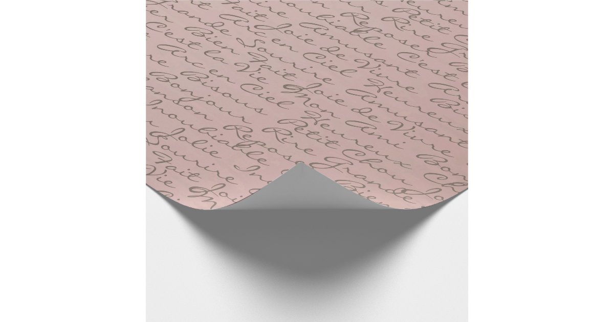 Elegant French Script Decoupage Wrapping Paper | Zazzle