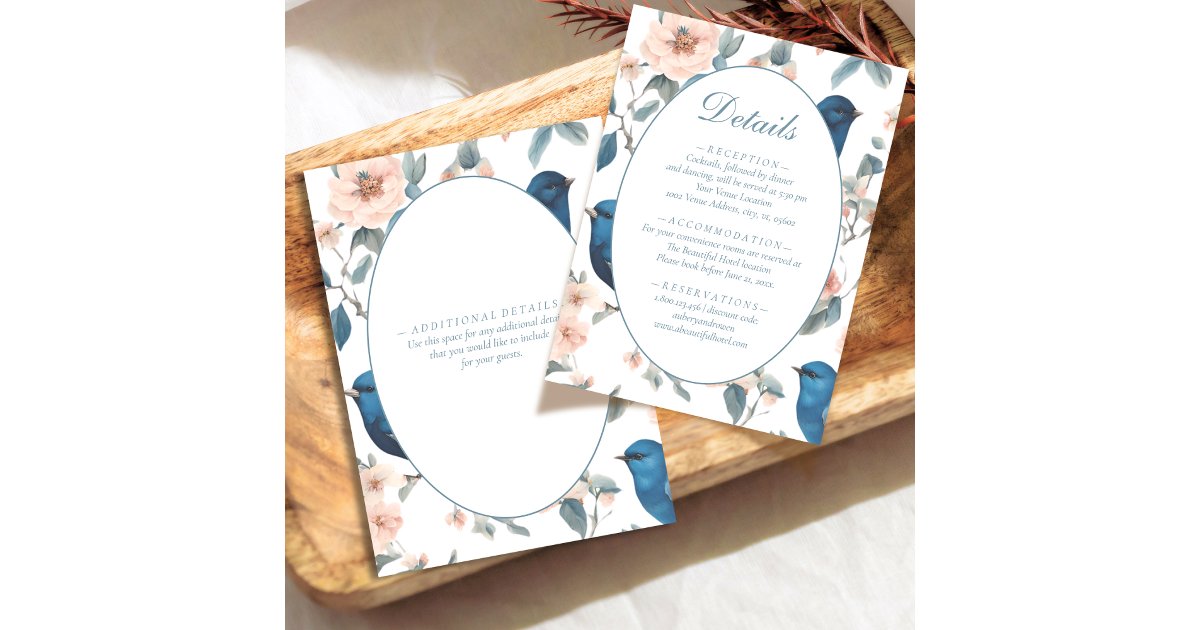 Elegant French Victorian Floral Wedding Details Enclosure Card | Zazzle