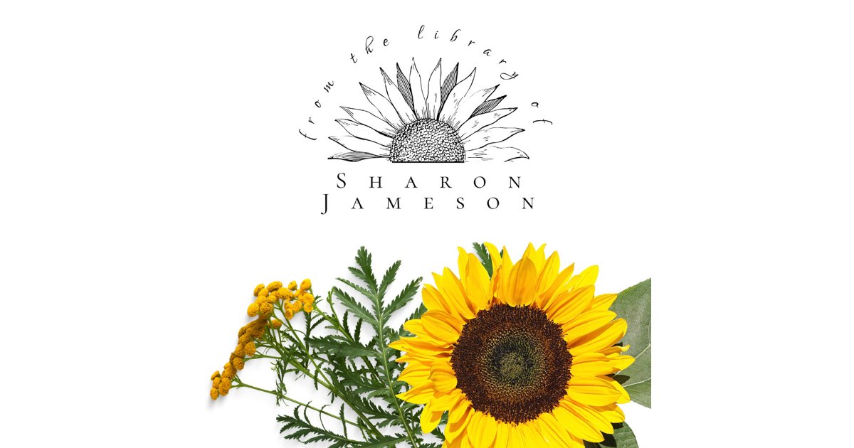 Elegant From the Library of Custom Name Sunflower Self-inking Stamp ...