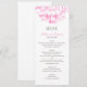 Elegant Fuchsia Pink and Gray Floral Peony Wedding Menu | Zazzle
