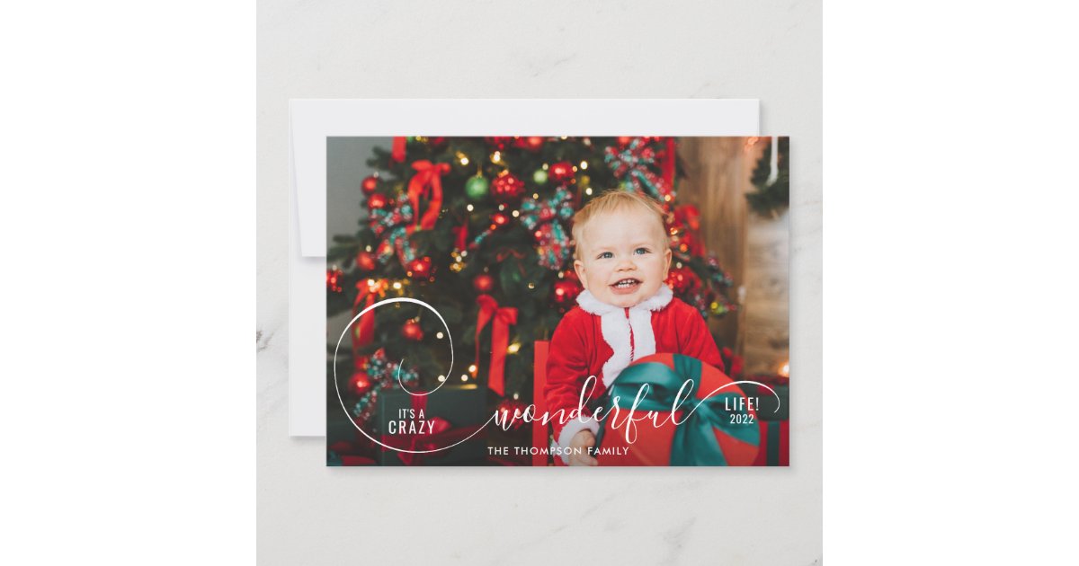 Elegant Fun Crazy Wonderful Photo Holiday Card | Zazzle