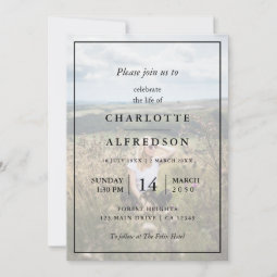 Elegant Funeral | Chic Memorial Service Photo Invitation | Zazzle