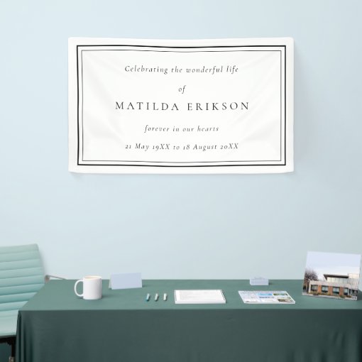 Elegant Funeral | Classic Celebration of Life Banner | Zazzle