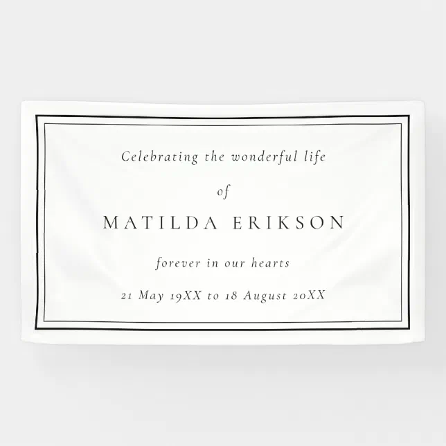 Elegant Funeral | Classic Celebration of Life Banner | Zazzle