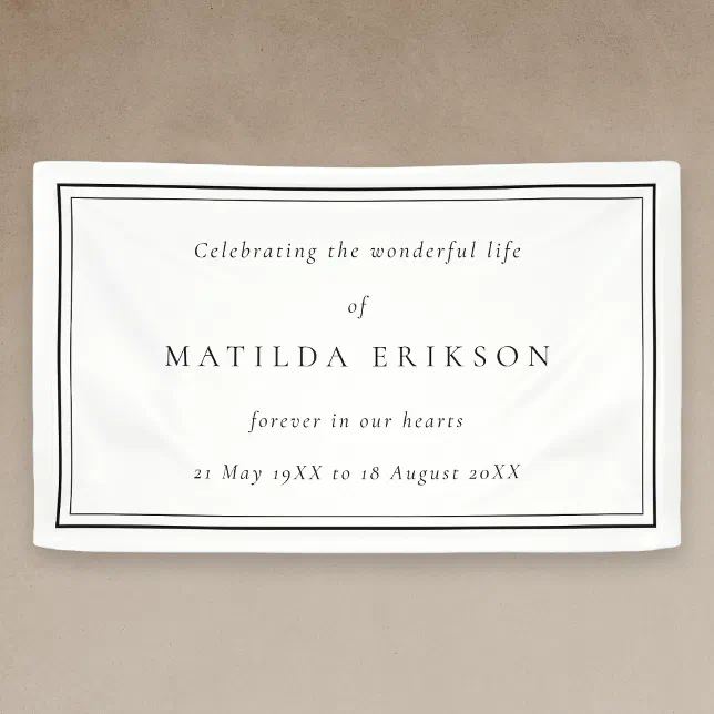 Elegant Funeral | Classic Celebration of Life Banner | Zazzle