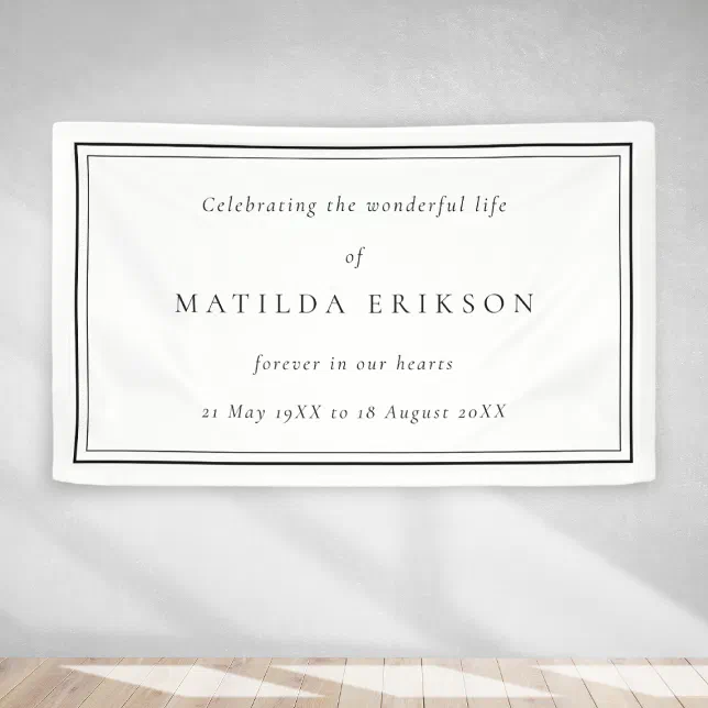 Elegant Funeral | Classic Celebration of Life Banner | Zazzle