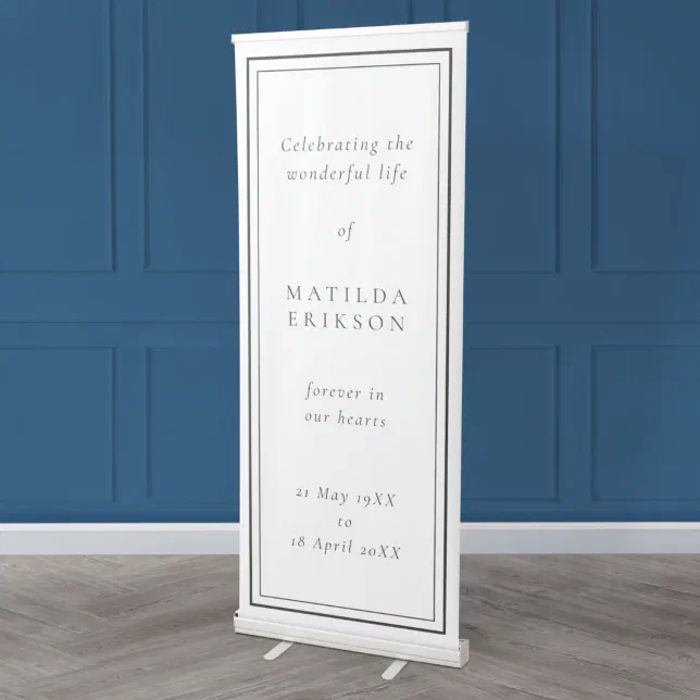 Elegant Funeral | Classic Celebration of Life Retractable Banner | Zazzle