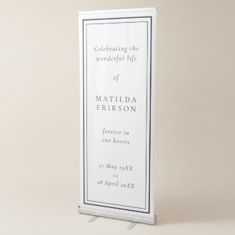 Elegant Funeral | Classic Celebration of Life Retractable Banner | Zazzle