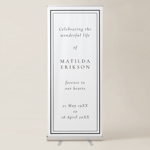 Elegant Funeral | Classic Celebration of Life Retractable Banner | Zazzle
