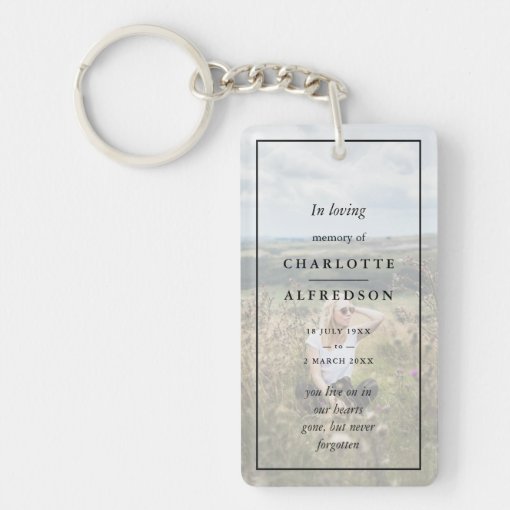 Elegant Funeral Favor | Memorial Keepsake Photo Keychain | Zazzle