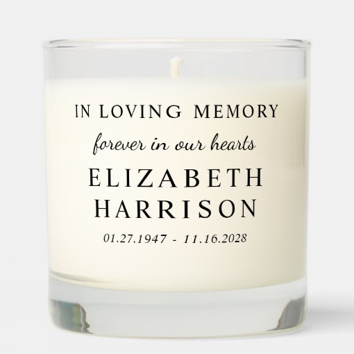 Elegant Funeral Memorial Scented Candle | Zazzle