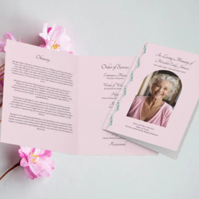 Elegant Funeral Order of Service Photo Program | Zazzle