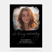 Elegant Funeral Photo In Loving Memory Acrylic Sign | Zazzle