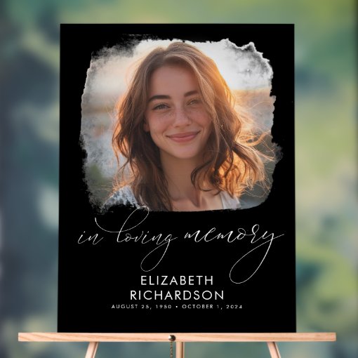 Elegant Funeral Photo In Loving Memory Acrylic Sign | Zazzle
