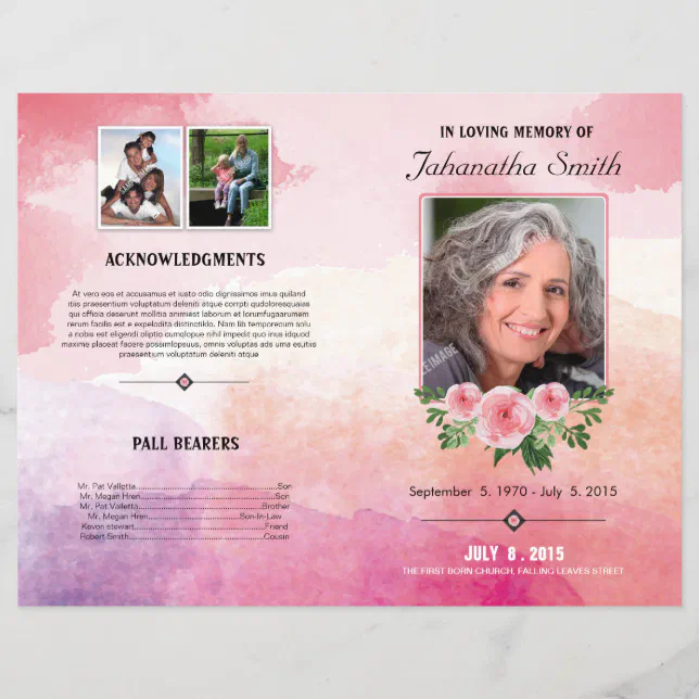 Elegant Funeral Program Template | Zazzle