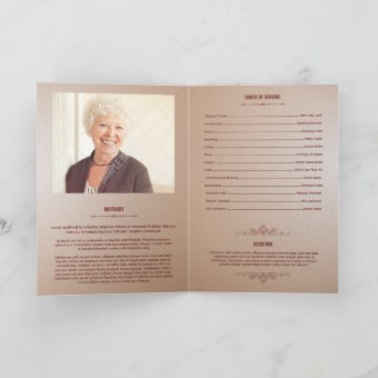 Elegant Funeral Program Template | Zazzle