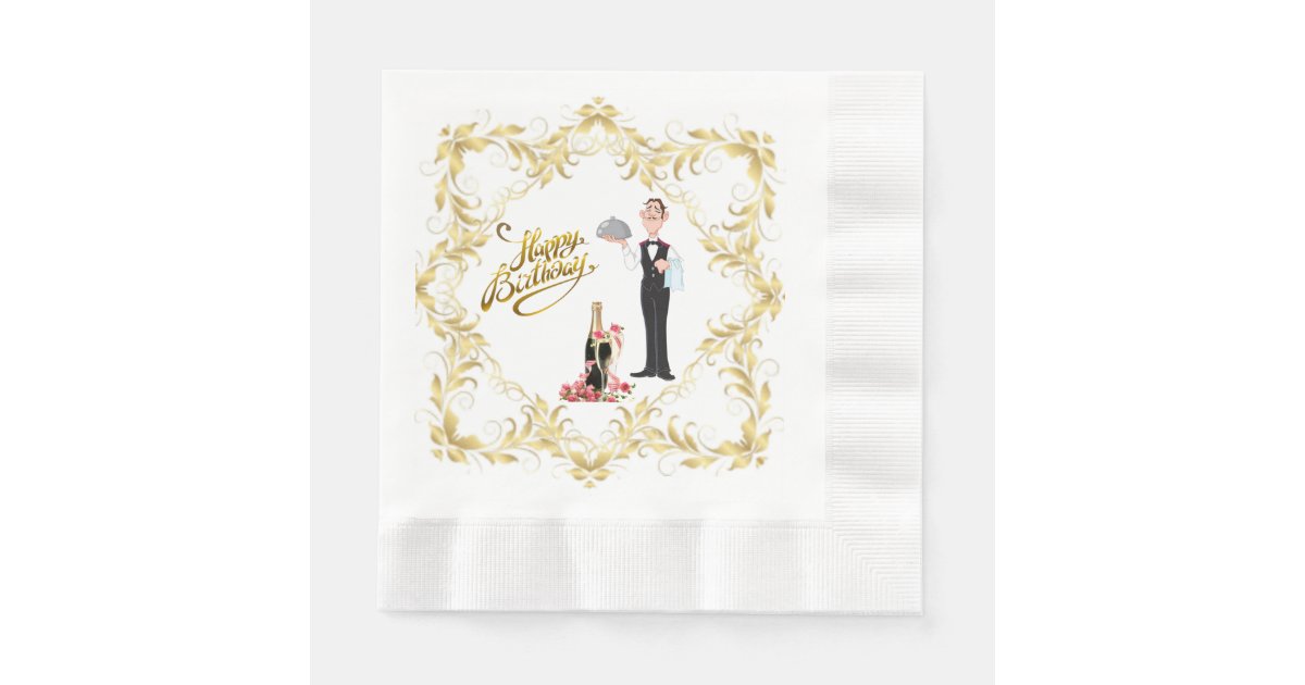 Elegant Funny Butler Paper Napkins | Zazzle