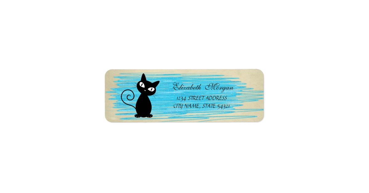 Elegant Funny Cute Cat Label | Zazzle