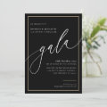ELEGANT GALA calligraphy stylish formal black gold Invitation | Zazzle