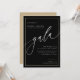 ELEGANT GALA calligraphy stylish formal black gold Invitation | Zazzle