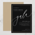 ELEGANT GALA calligraphy stylish formal black gold Invitation | Zazzle