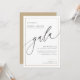 ELEGANT GALA calligraphy stylish formal gold black Invitation | Zazzle