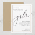 ELEGANT GALA calligraphy stylish formal gold black Invitation | Zazzle