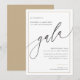 ELEGANT GALA calligraphy stylish formal gold black Invitation | Zazzle