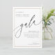 ELEGANT GALA calligraphy stylish formal gold black Invitation | Zazzle