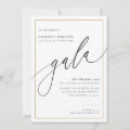 ELEGANT GALA calligraphy stylish formal gold black Invitation | Zazzle