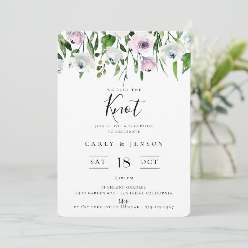 Elegant Garden Floral Reception Invitation | Zazzle