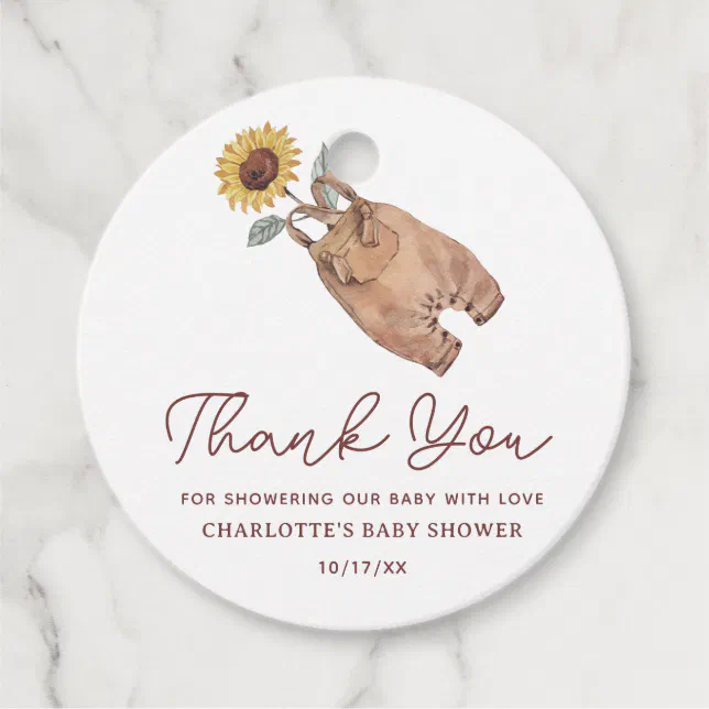 Elegant Gender Neutral Baby Shower Thank You Favor Tags | Zazzle