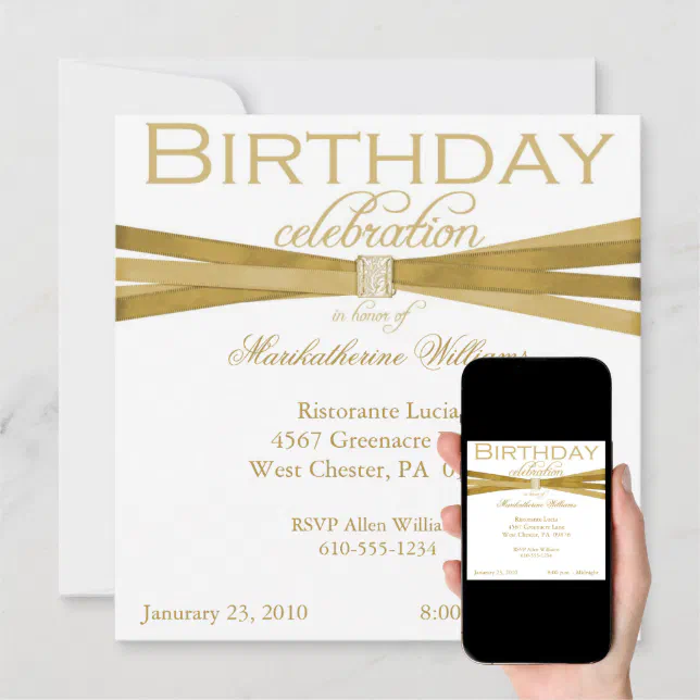 Elegant Generic Birthday Party Invitations | Zazzle