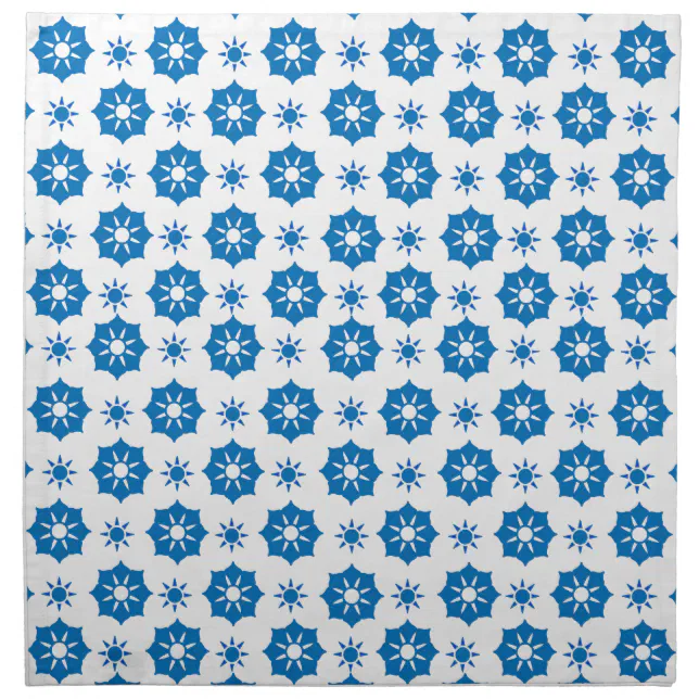Elegant Geometric Floral Blue And White Pattern Cloth Napkin | Zazzle