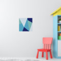 Elegant geometric navy blue and sea green pastel poster | Zazzle