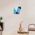 Elegant geometric navy blue and sea green pastel poster | Zazzle