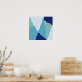 Elegant geometric navy blue and sea green pastel poster | Zazzle