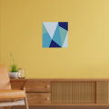 Elegant geometric navy blue and sea green pastel poster | Zazzle