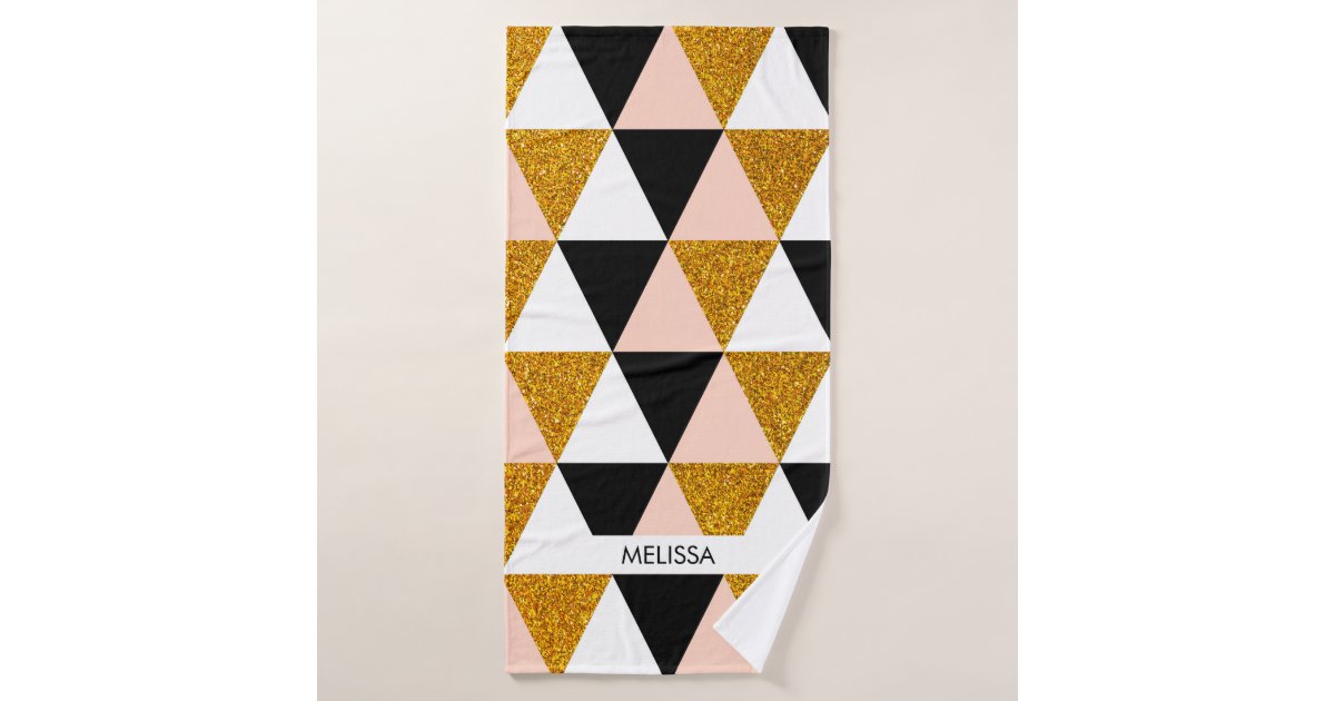 Elegant Geometric Pattern Bath Towel Set | Zazzle