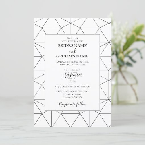 Elegant Geometric Pattern Wedding Invitations | Zazzle