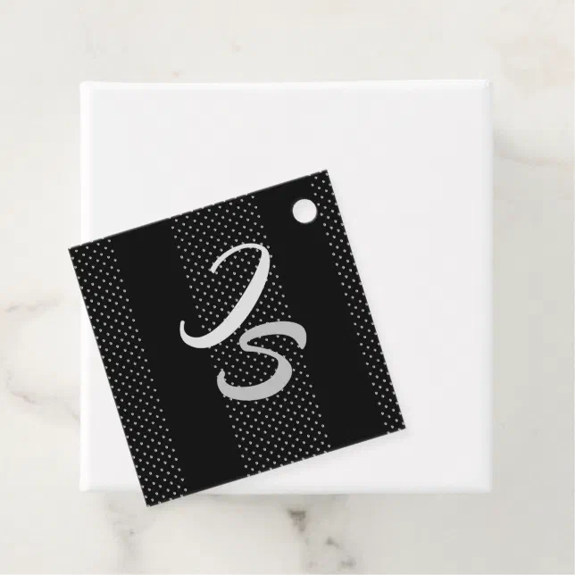 Elegant Gift with Personalize Silver Monogram Favor Tags | Zazzle