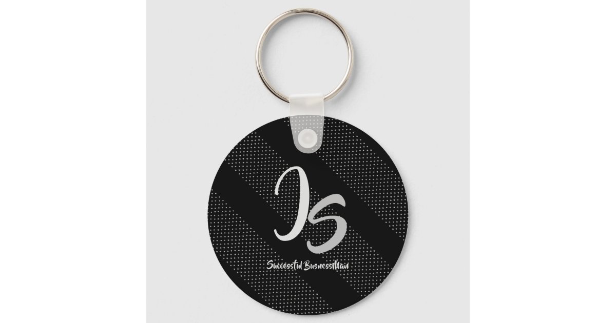 Elegant Gift with Personalize Silver Monogram Keychain | Zazzle