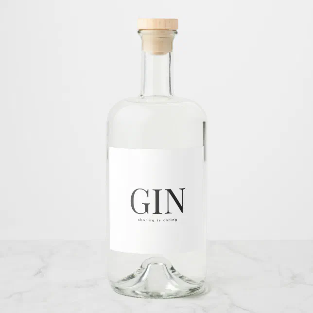 elegant GIN wedding Liquor Bottle Label | Zazzle