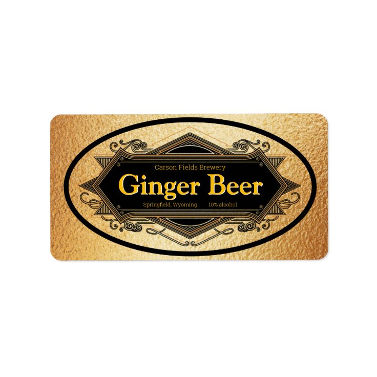 Elegant Ginger Beer Beverage Labels | Zazzle