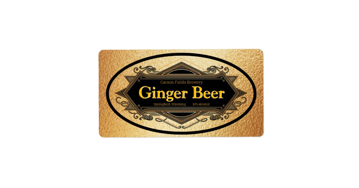 Elegant Ginger Beer Beverage Labels | Zazzle