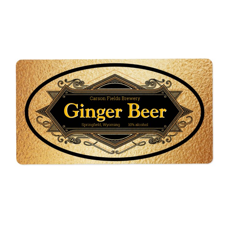 Elegant Ginger Beer Beverage Labels | Zazzle